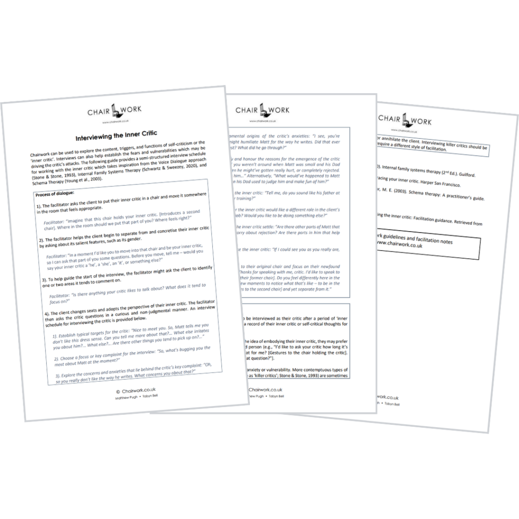 Chairwork - Interviewing the inner critic - Contextual Consulting